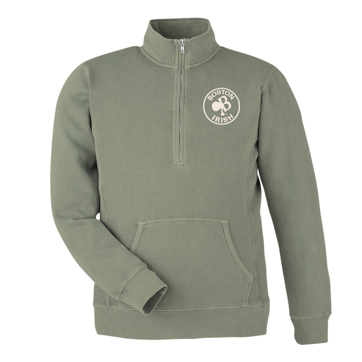 1/4 Zip Spruce | Left Chest Logo – Boston Irish Apparel